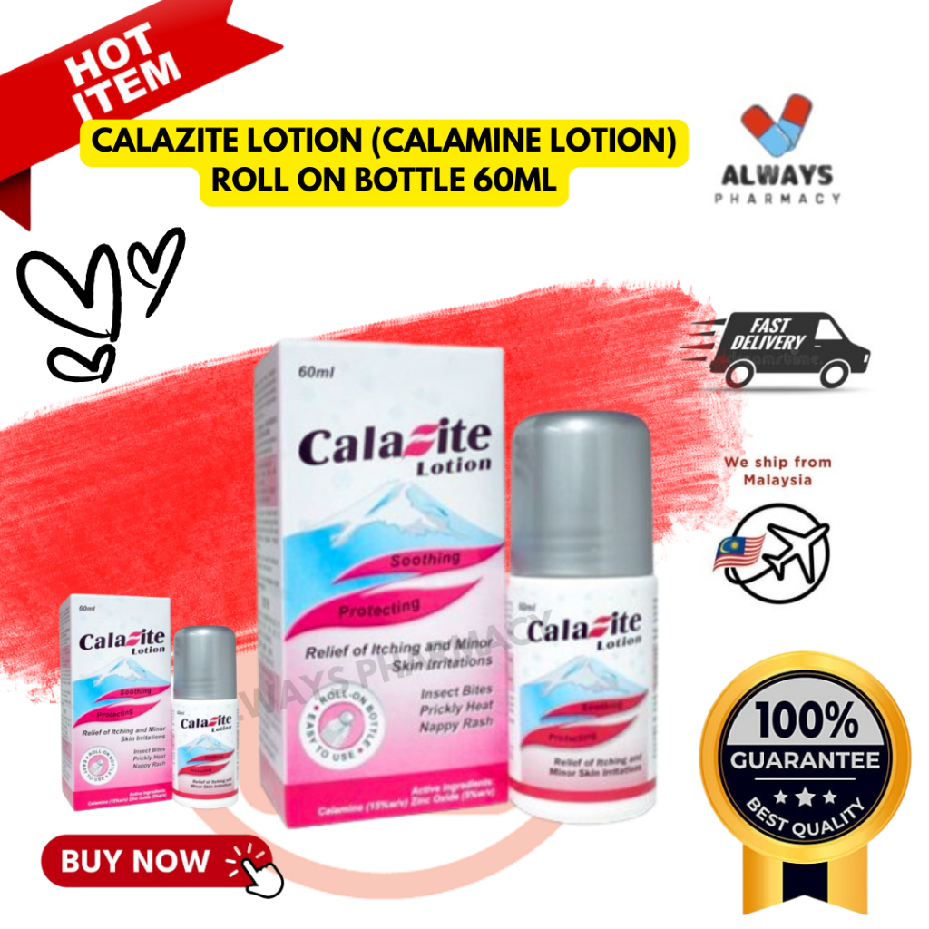CALAZITE LOTION 60ML (CALAMINE LOTION) FOR ITCHING & RED RASHES ...
