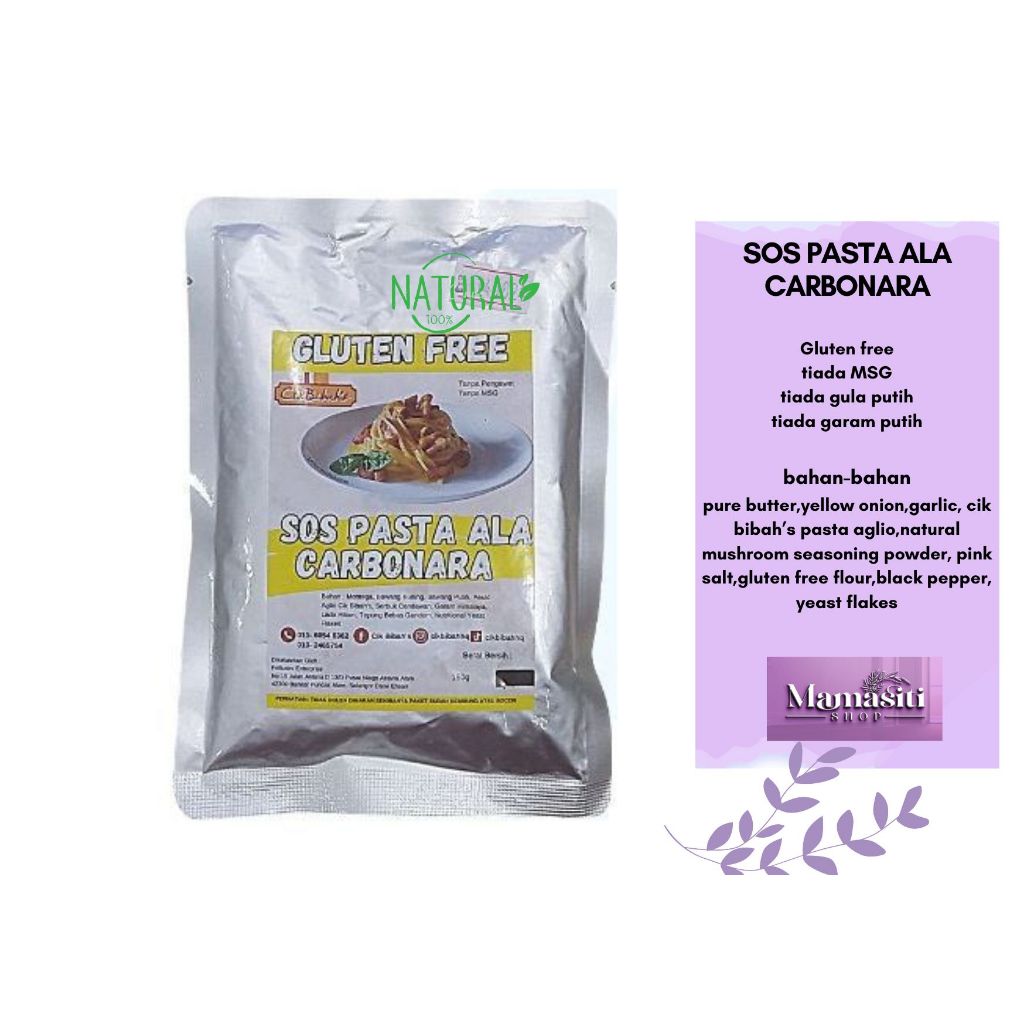 Sos pasta ala carbonara cik bibah Gluten free No MSG sihat bahan ...
