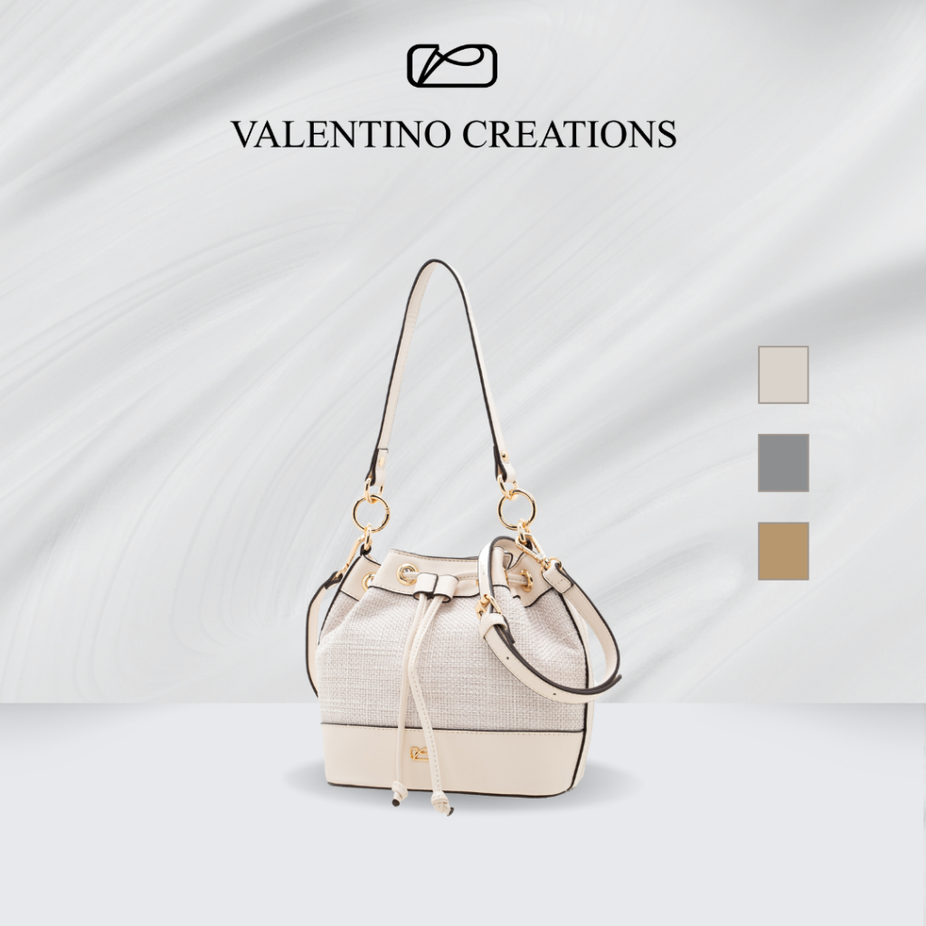 Valentino Creations Athena Ladies Womens Drawstring Bucket Bag Handbag ...