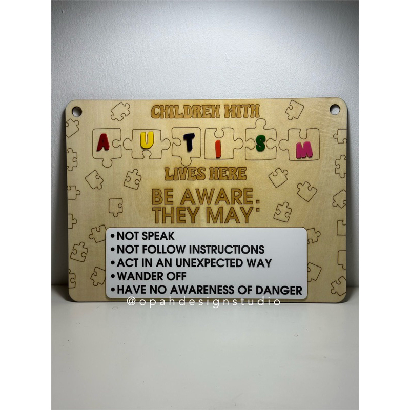Autism Sign Wall / Sign Door | Shopee Malaysia