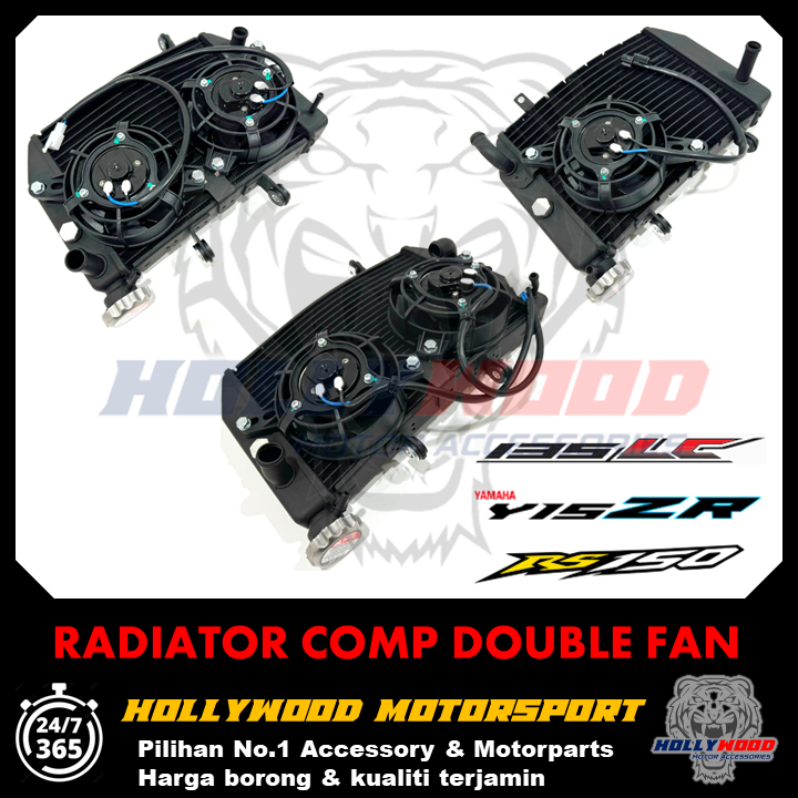 RADIATOR COMP DOUBLE FAN COOLER YAMAHA LC135 Y15 HONDA RS150 ASSY OEM ...