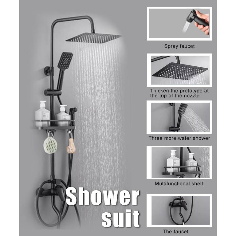 SUS 304 Shower Set Bathroom Home RainFall Shower Full Copper Hotel ...