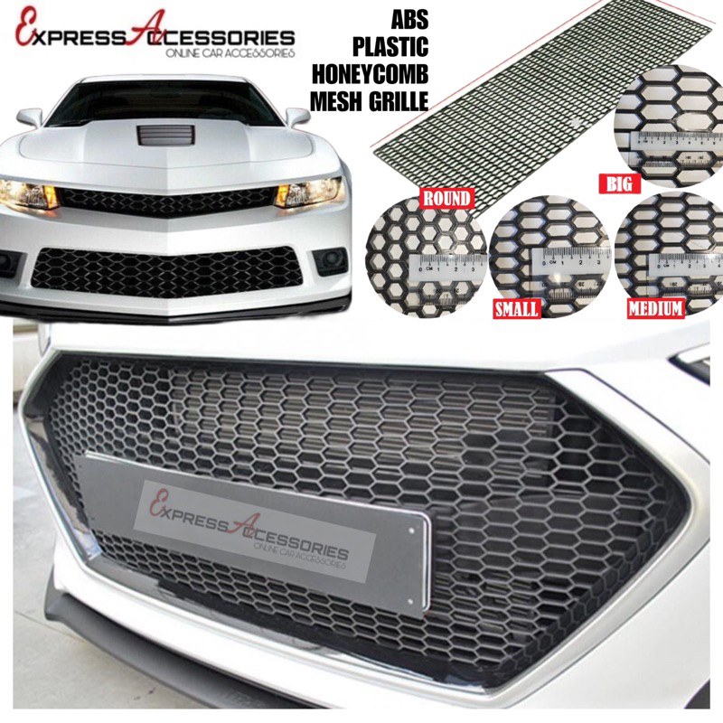 (Smallcomb) Universal Black ABS Plastic Racing Honeycomb Mesh Grill ...