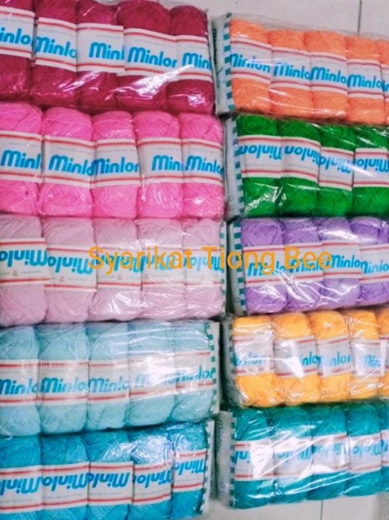 1pkt(5pcs)(colour 12-169)/Benang Kait Minlon m/Benang Bulu/crochet yarn ...