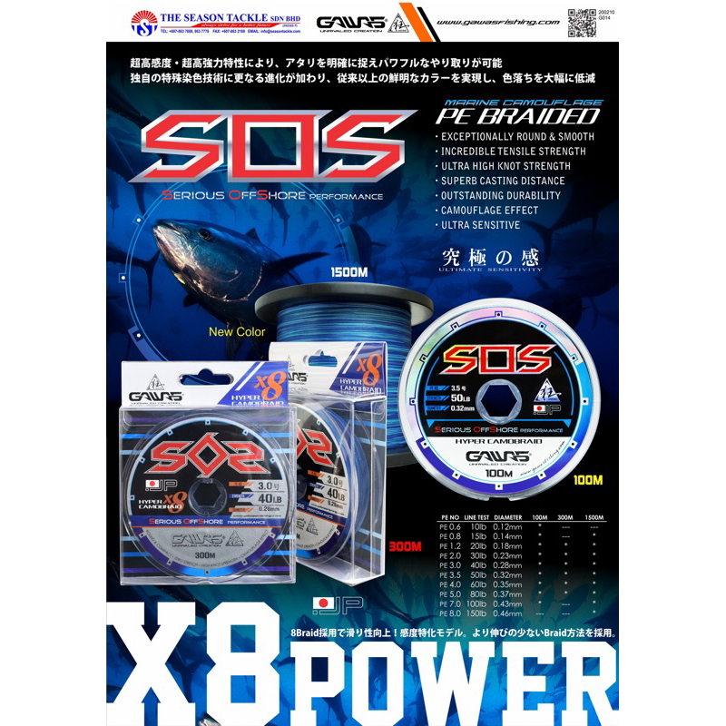 GAWAS PE BRAIDED LINE SOS （300m） | Shopee Malaysia