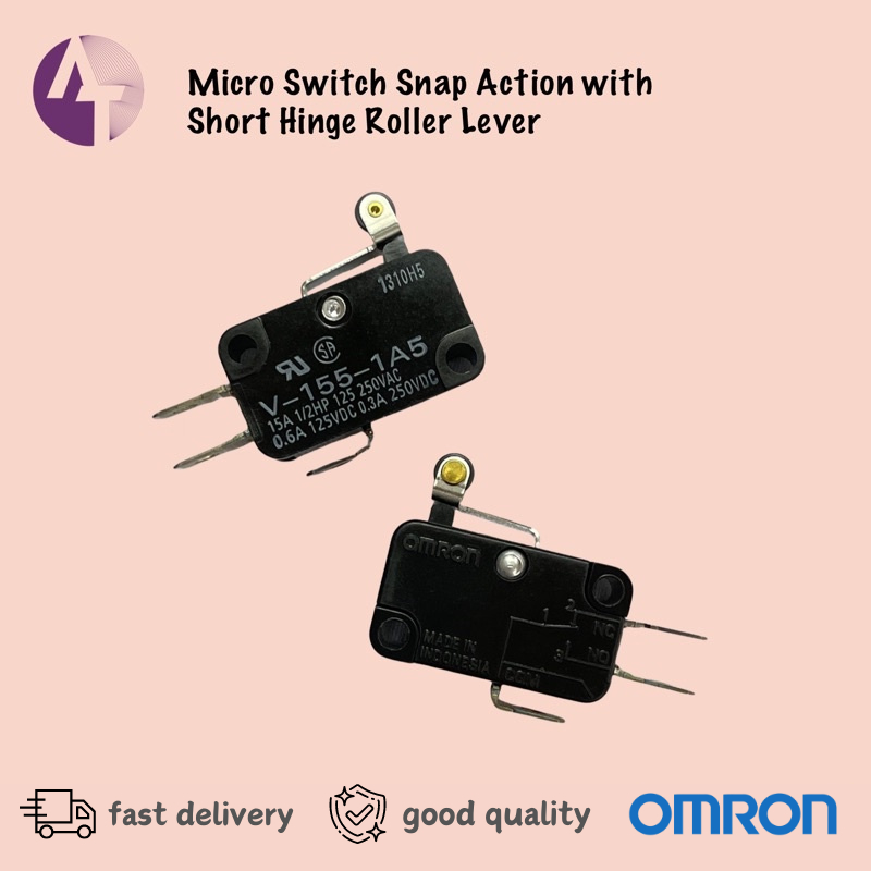 Omron Micro Switch Snap Action with Short Hinge Roller Lever | Shopee ...