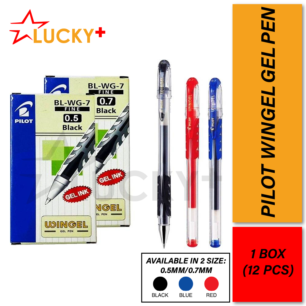 (100% Original) Pilot WINGEL Gel Pen (12pcs/box) (0.5mm/0.7mm / Black ...