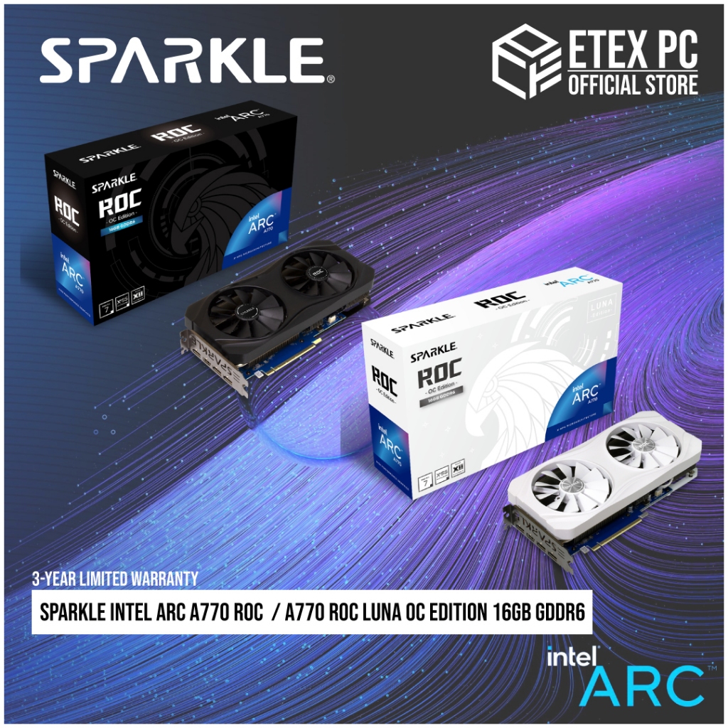 SPARKLE Intel Arc A770 ROC / A770 ROC LUNA OC Edition 16GB GDDR6 ...