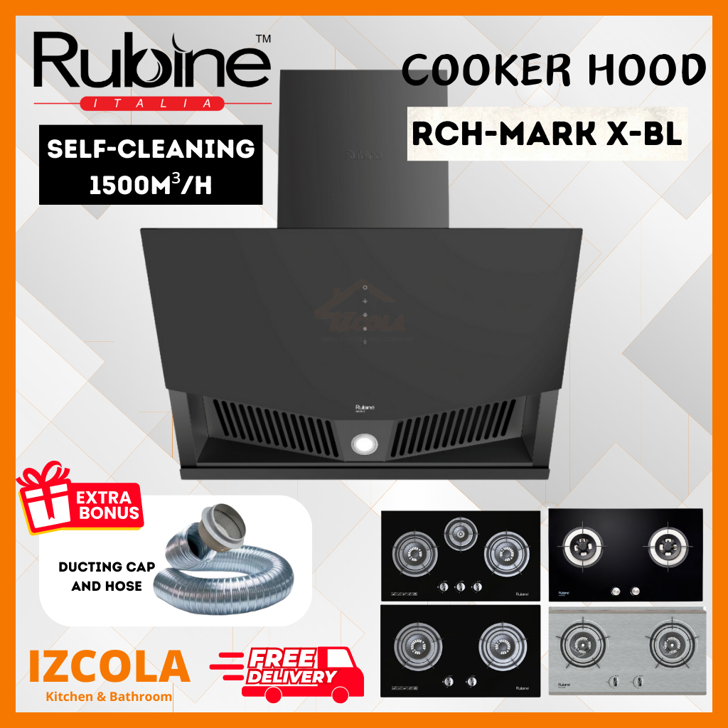RUBINE HUD DAPUR RCH-MARK X-90BL Hob Set Dapur Gas Stove RGH-VISTA 2B ...