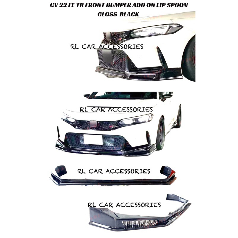 Honda Civic FE 2022 2023 2024 2025 Type R spoon front side bumper lip ...