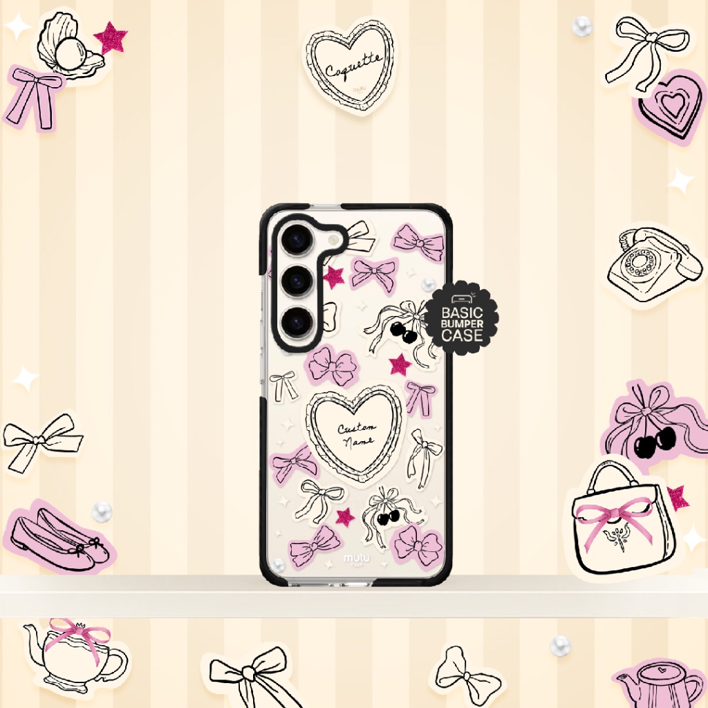 Customisable Lacey - Coquette Collection (Powered by Basic Bumper) Compatible with SAMSUNG S23 ...