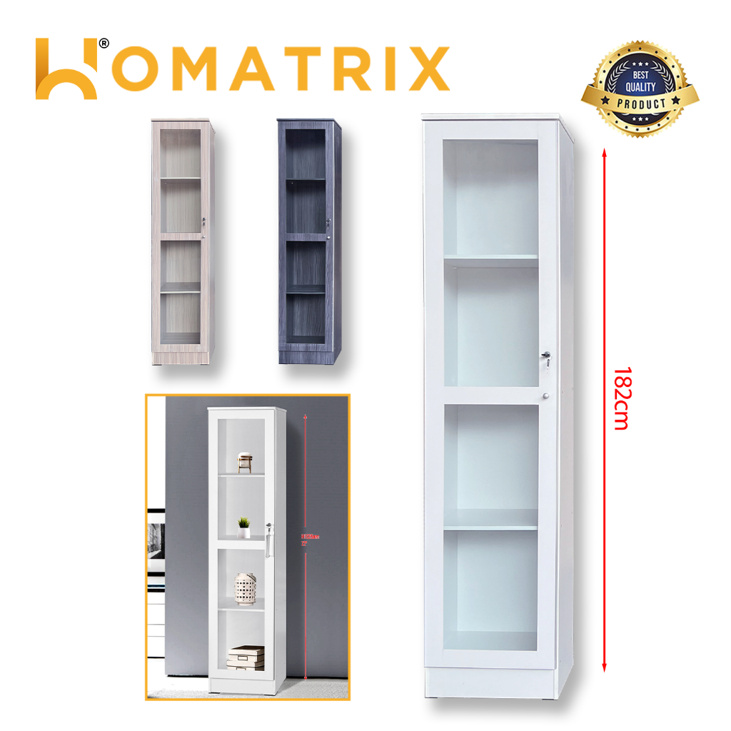 HOMATRIX Display Glass Cabinet Single Door Living Room Side Storage ...