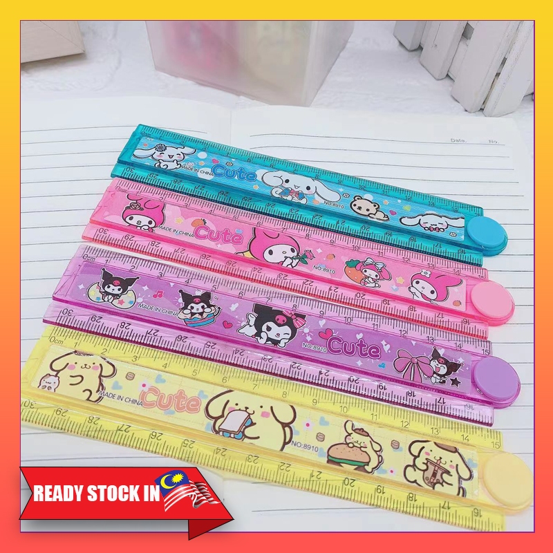 Sanrio Ruler Pembaris 30cm [Cinnamoroll / Kuromi / Melody] [Student ...