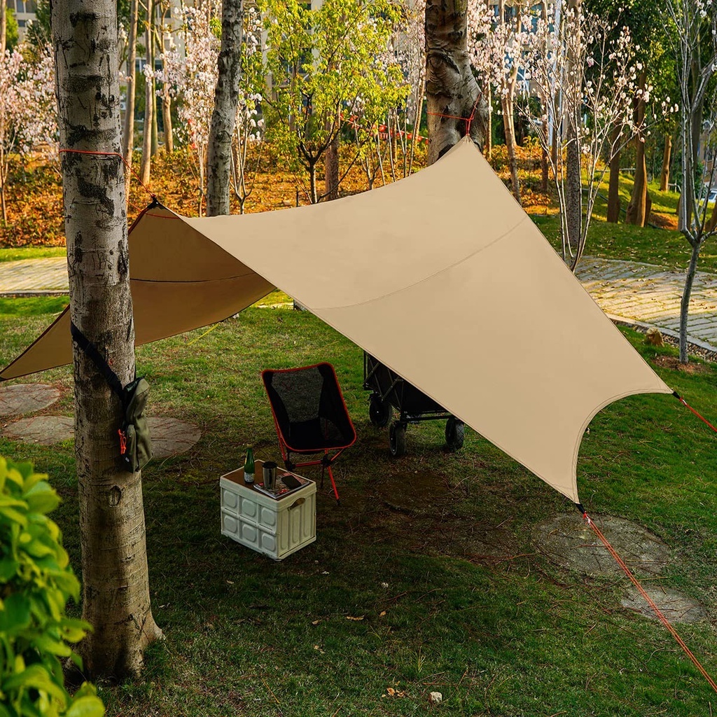 Outdoor 4.5*6M Flysheet Waterproof Groundsheet Camping Tarp Tent ...