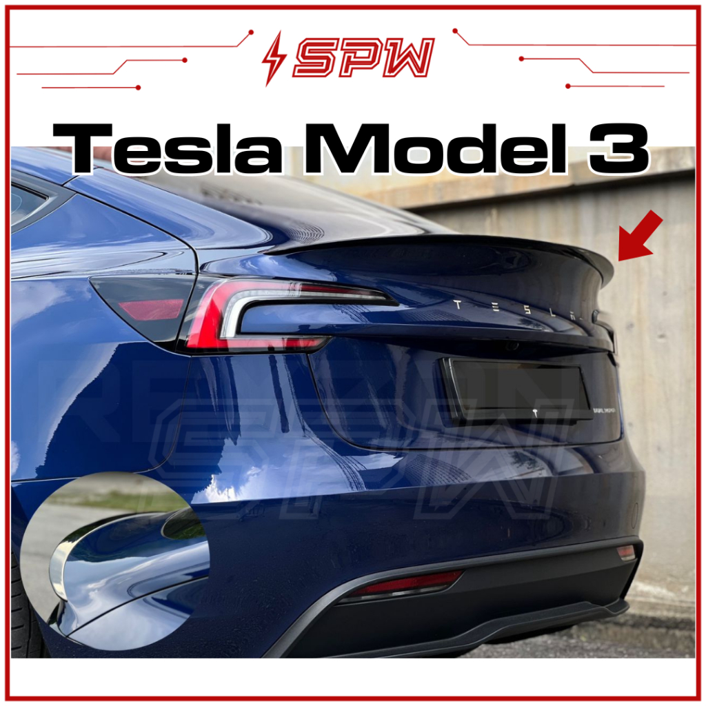 TESLA Model 3 Ducktail Spoiler Rear Trunk Spoiler Lip Duck Tail ABS ...