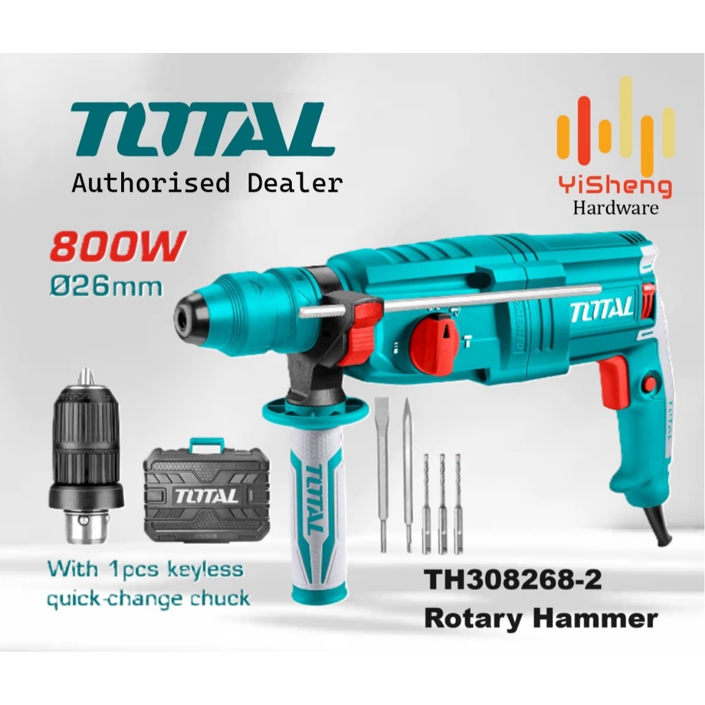 TOTAL TH308268-2 (800w) 26mm Rotary Hammer / Hacker | Shopee Malaysia