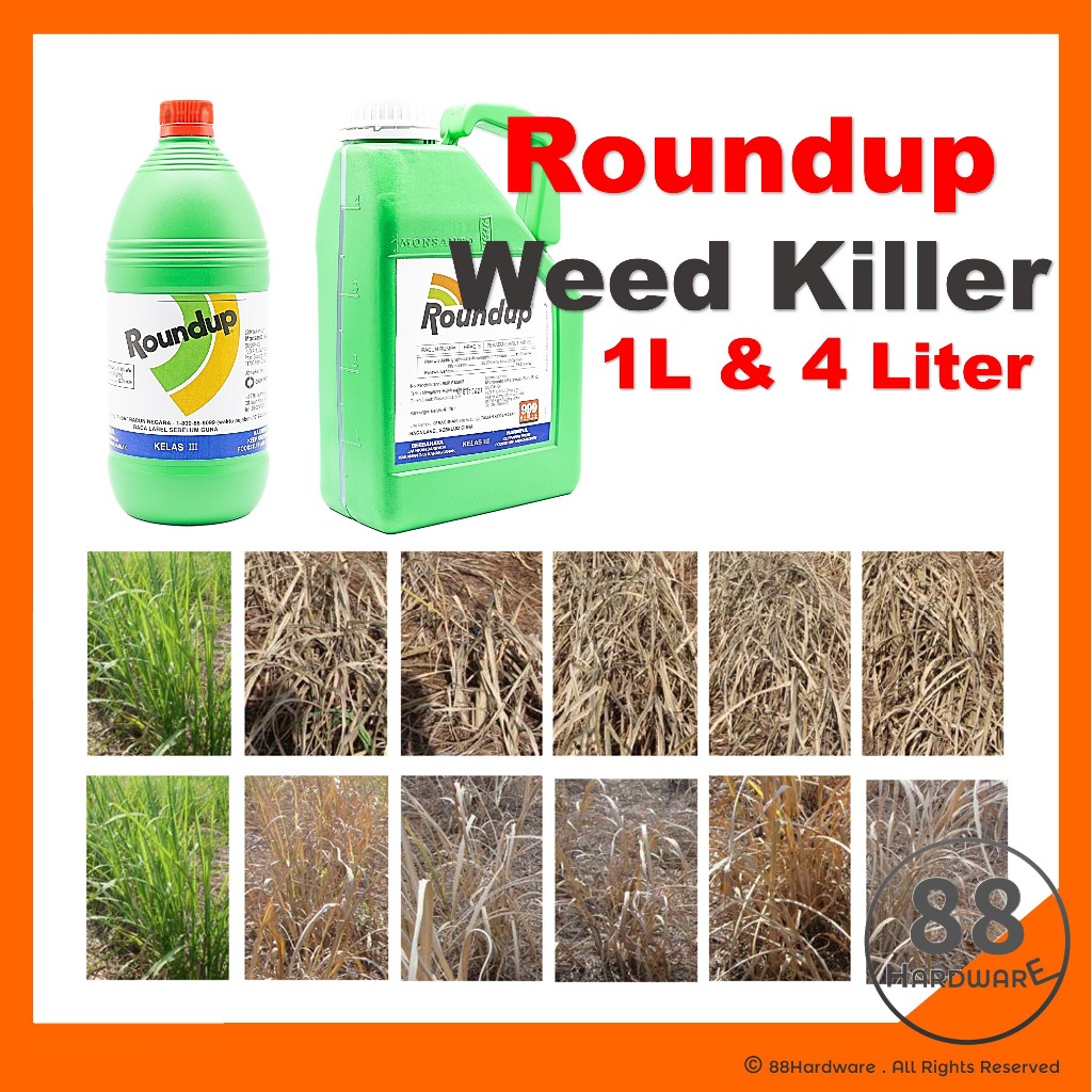 1L ROUNDUP weed killer Glyphosate 41% ( racun rumput racun lalang ...