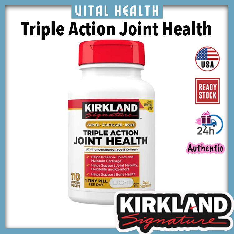Kirkland Signature Triple Action Joint Health 110 Coated Tablets; Helps Support Joints and ...