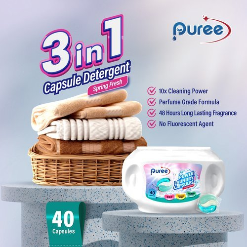 Puree Power Laundry Capsules 3-IN-1 (40Capsules) | Shopee Malaysia