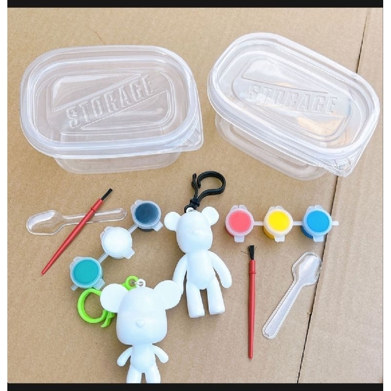 DIY Fluid Bearbrick keychain mini bear handmade DIY colored paint Fluid ...