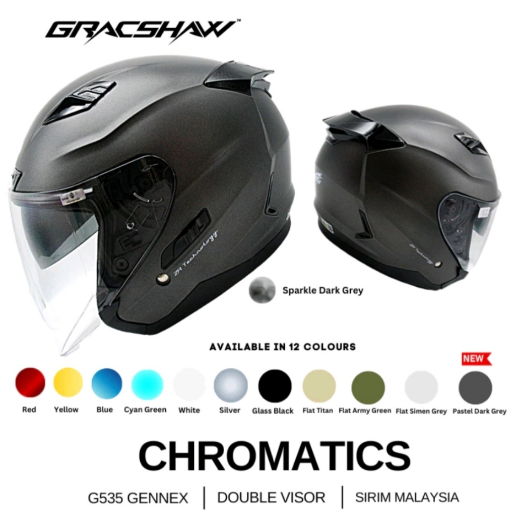 GENNEX G535 CHROMATICS PLAIN COLOUR HELMET | Shopee Malaysia