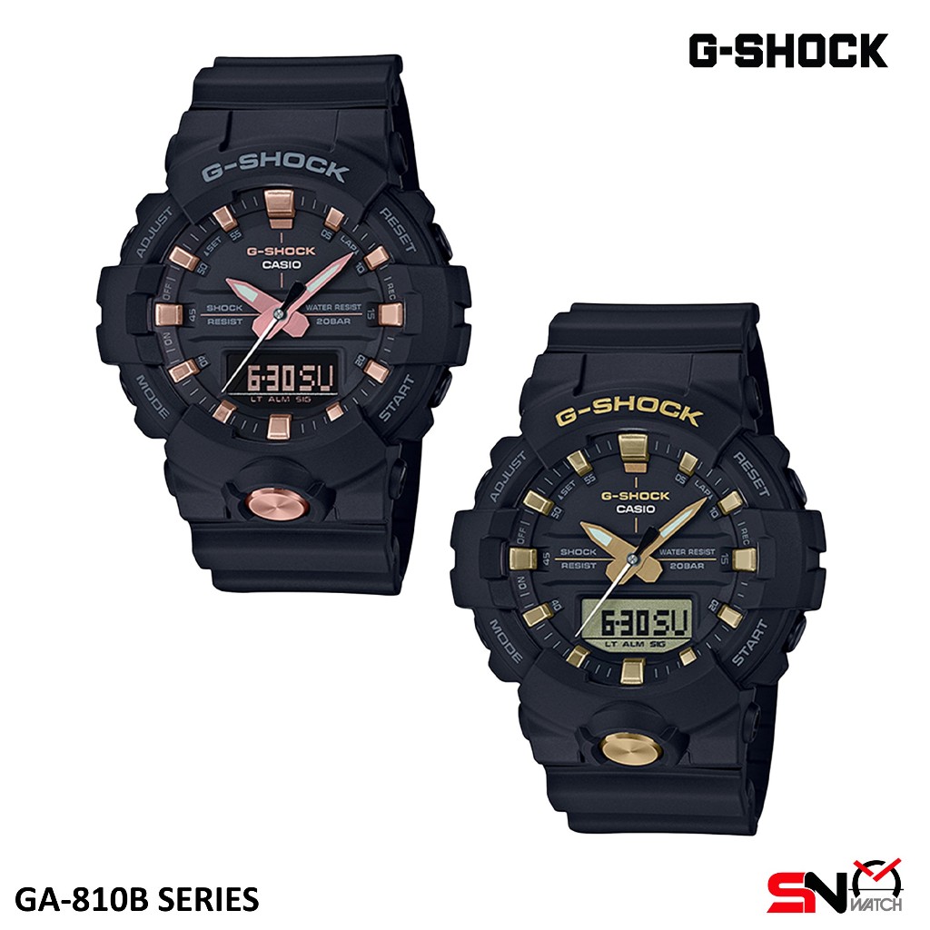 Casio 100% G-Shock GA-810B Metallic Color Standard Analog Digital Black ...