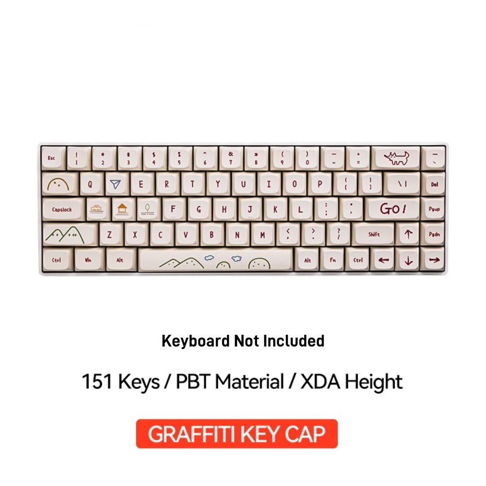 FURYCUBE XDA 151-Key Mechanical Keyboard Graffiti Keycaps | Shopee Malaysia