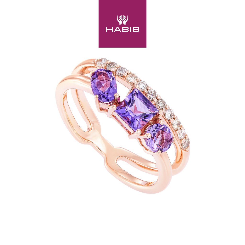 HABIB CHIC | Amethyst Diamond Ring in 375/9K Rose Gold 263170722(RG ...