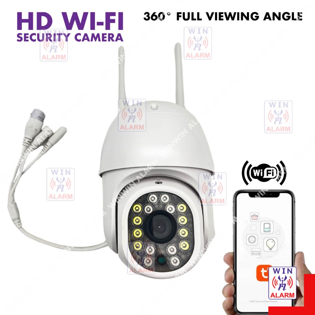 HD WI-FI SECURITY CAMERA 360° F2.0 WIRELESS IP CAMERA 12V 1A SUPPORT UP TO 128GB SMART WORLD APP ...
