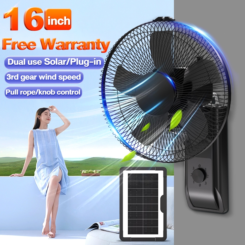 Kipas Solar Dinding16in Solar Wall Fan Home 5 Blades Ceiling Fan 0 ...