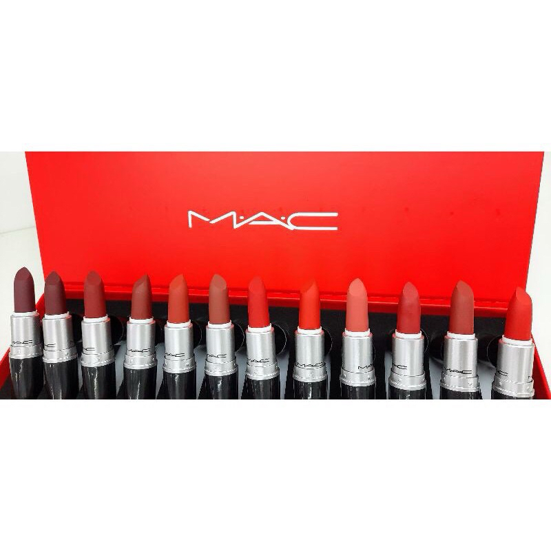 Red and black Box Matte Lipstick 12pcs. | Shopee Malaysia