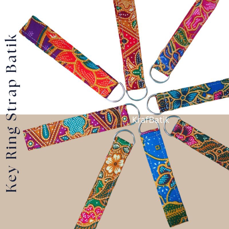 Keyring Strap Batik Kraftangan Keychain sesuai untuk souvenir doorgift ...