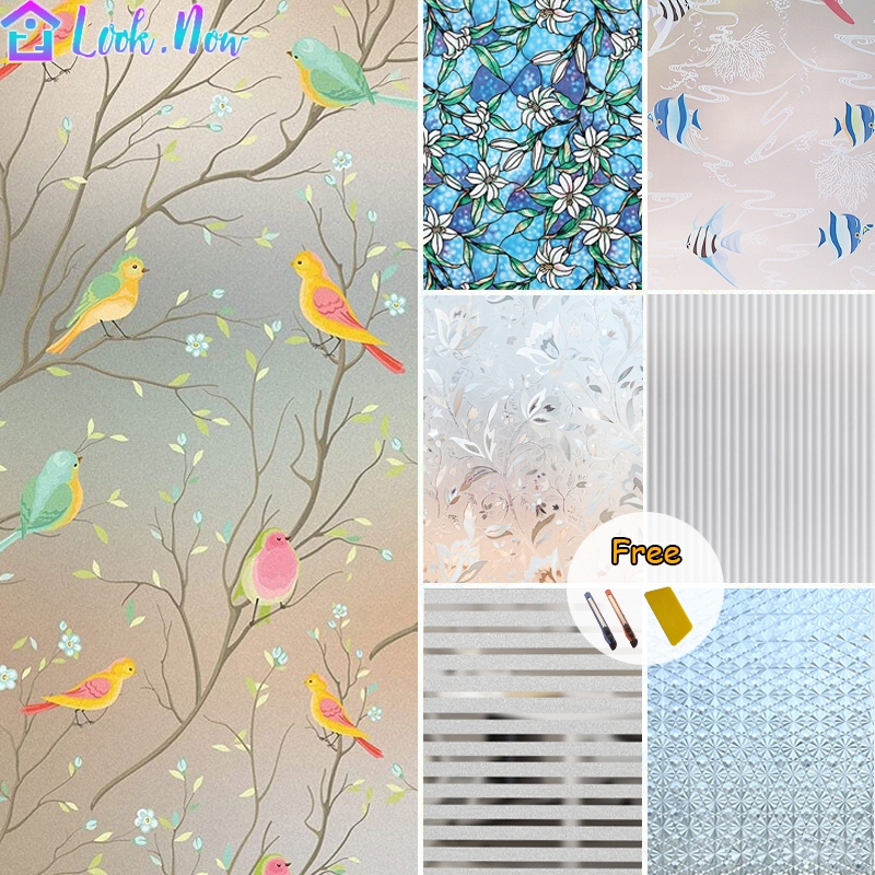 45/60/90cm x 2m Frosted Glass Sticker Window Sticker Privacy Window ...