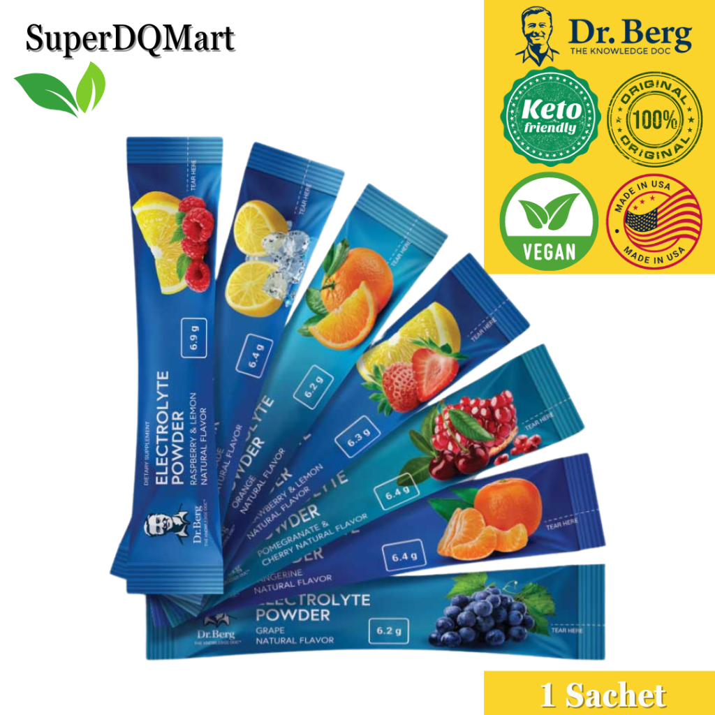 Dr. Berg Electrolyte Powder Sachets - Vegan | Zero Sugar | Low Carb ...