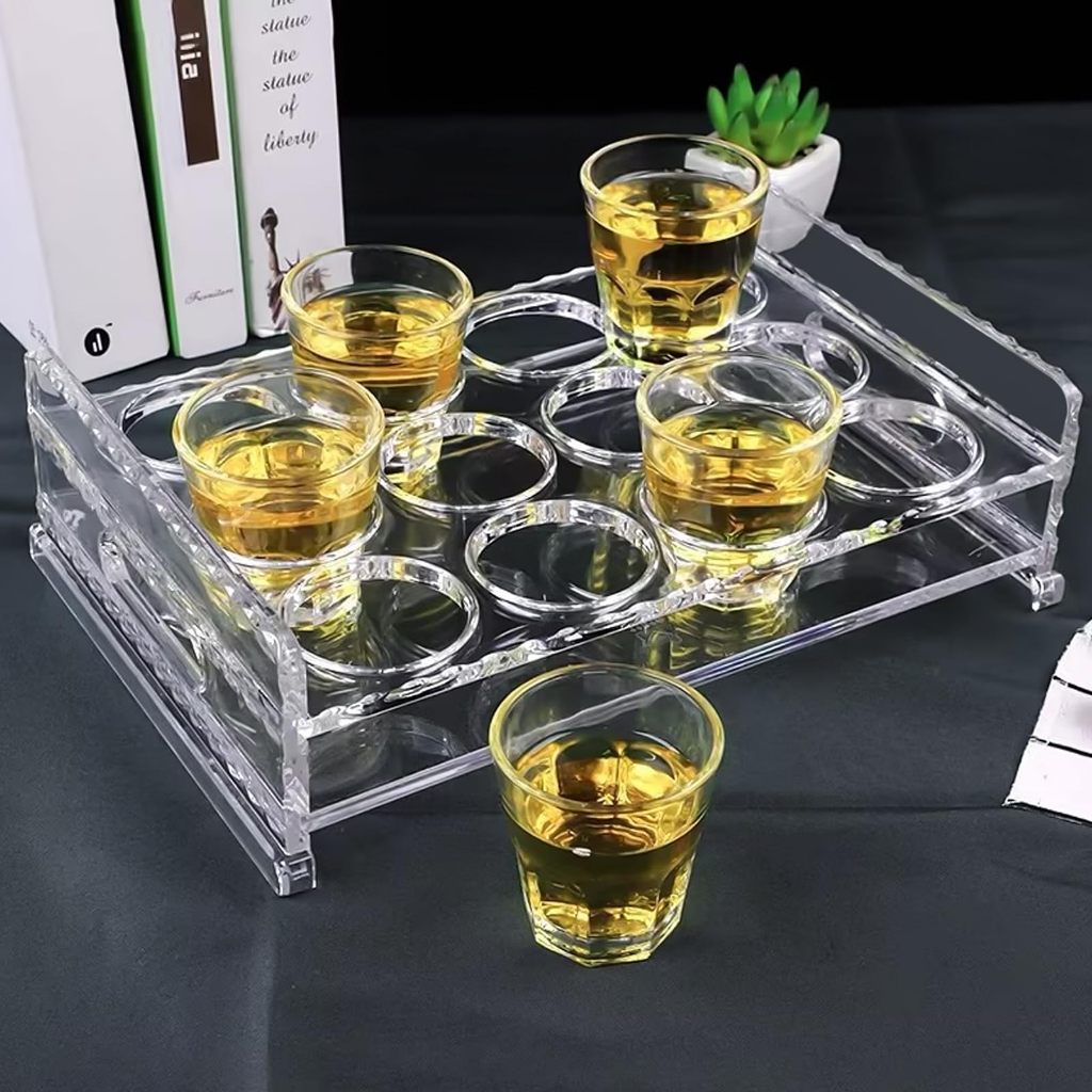 Shot Glass Shot Tray Cocktail Glass Holder Heavy Base Crystal Clear ...