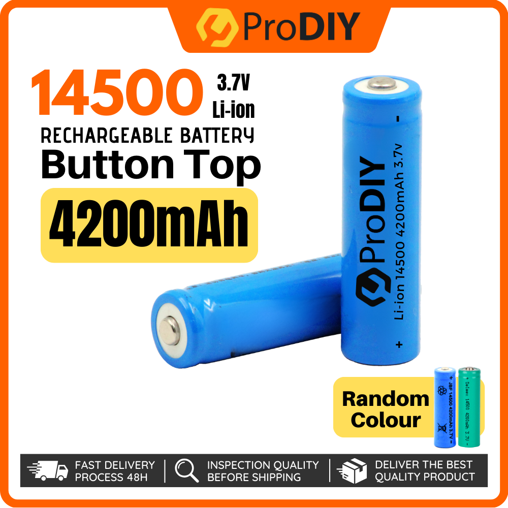 2PCS 3.7V AA RECHARGEABLE LI-ION BATTERY 14500 4200mAh LITHIUM | Shopee Malaysia