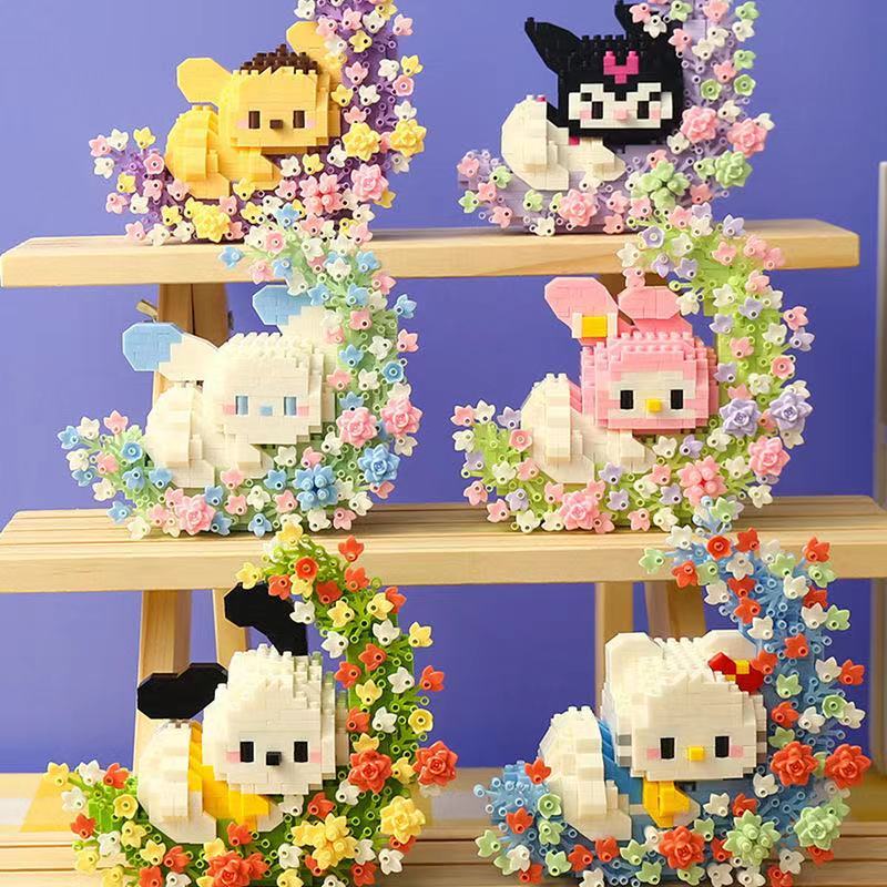Flower Moon Sanrio Building Block Toy Microparticle Construction ...