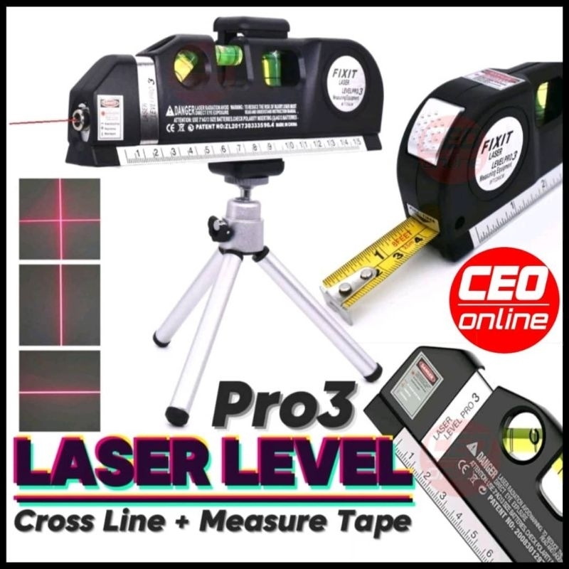 CEO 🇲🇾 Laser Level Multipurpose Line Laser Leveler Tool Cross Line Lasers 8FT 2.5M Standard ...
