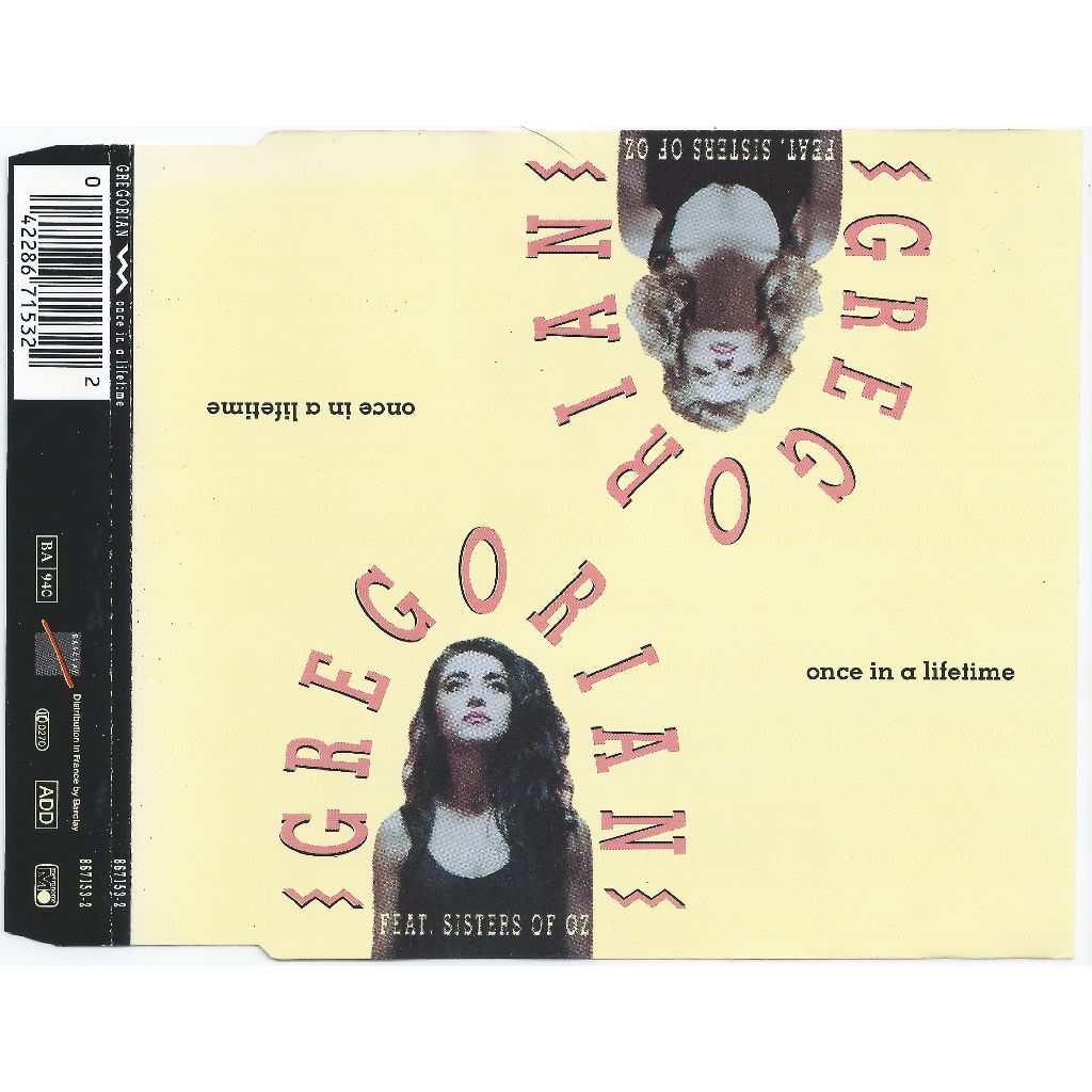 Gregorian feat. Sisters Of Oz - Once in a Lifetime & So Sad (CD Single ...