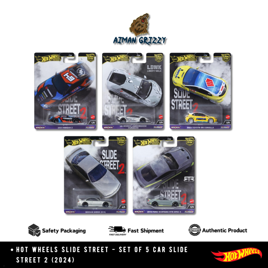 Hot Wheels Slide Street 2 Set of 5 Car | Shopee Malaysia