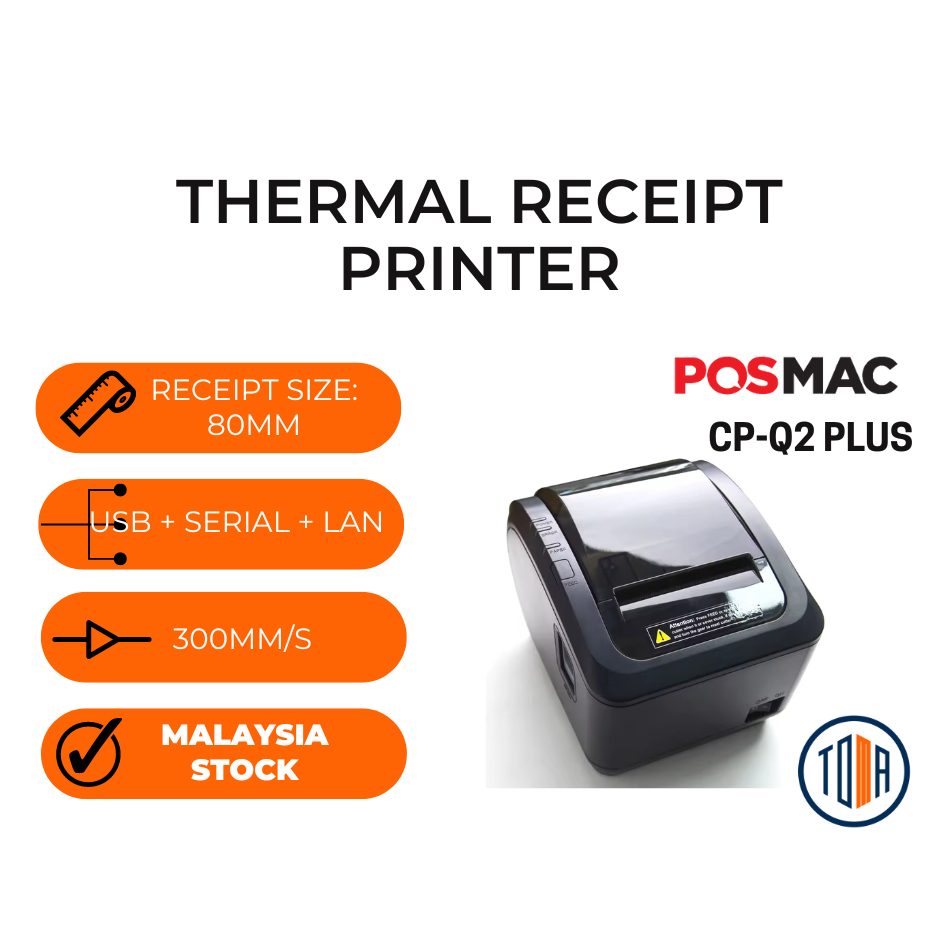 POSMAC CP-Q2 Plus Thermal Receipt Printer 80mm (USB+Serial+Lan) POS ...