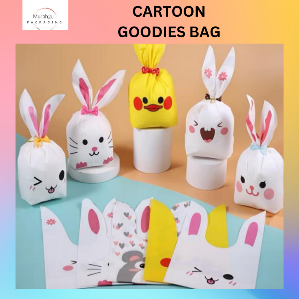 50PCS Cute Thick Cartoon Goodies Bag Cookies bag Bunny Bag Kids ...
