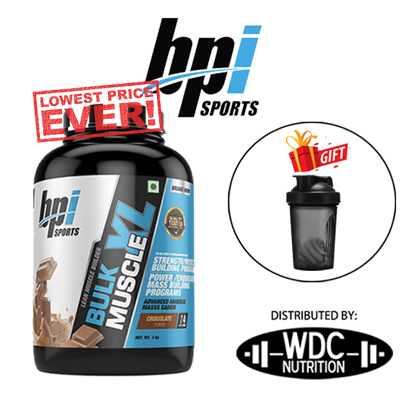 BPI Bulk Muscle 5.75 Lbs Mass Gainer, Weight Gainer, Builder Sizing ...