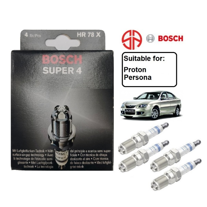 Spark Plug HR78X 0242232508 Bosch Super 4 Proton Persona 1.6 S4PH | Shopee Malaysia
