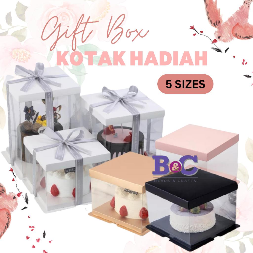 CLEAR CAKE BOX 8/10/12inch Extra Thick Kotak Hantaran Flower box ...