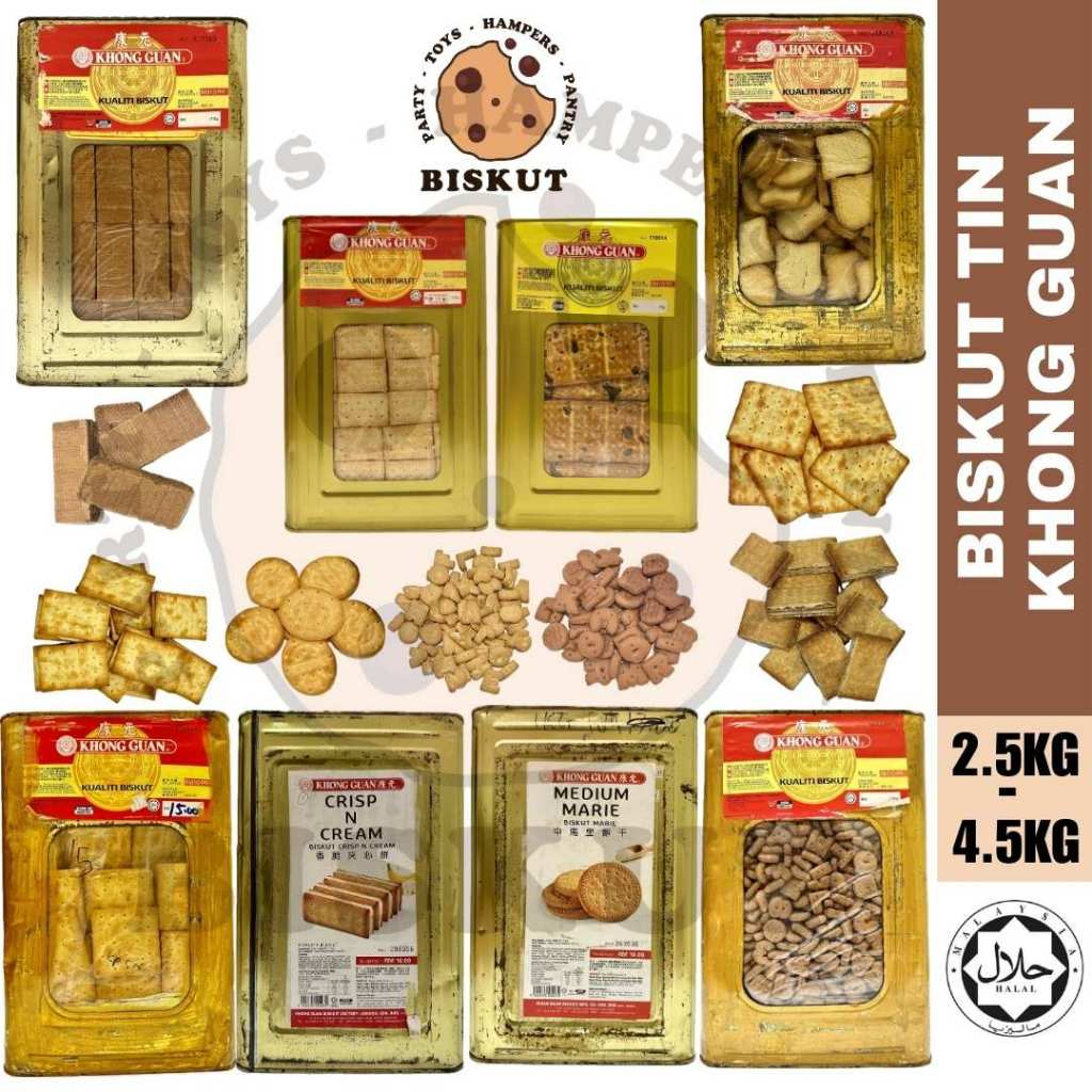 [BISKUT TIN] Khong Guan Stick 3kg/Medium Marie 3.5kg/Cocoa Cream 4.5kg ...
