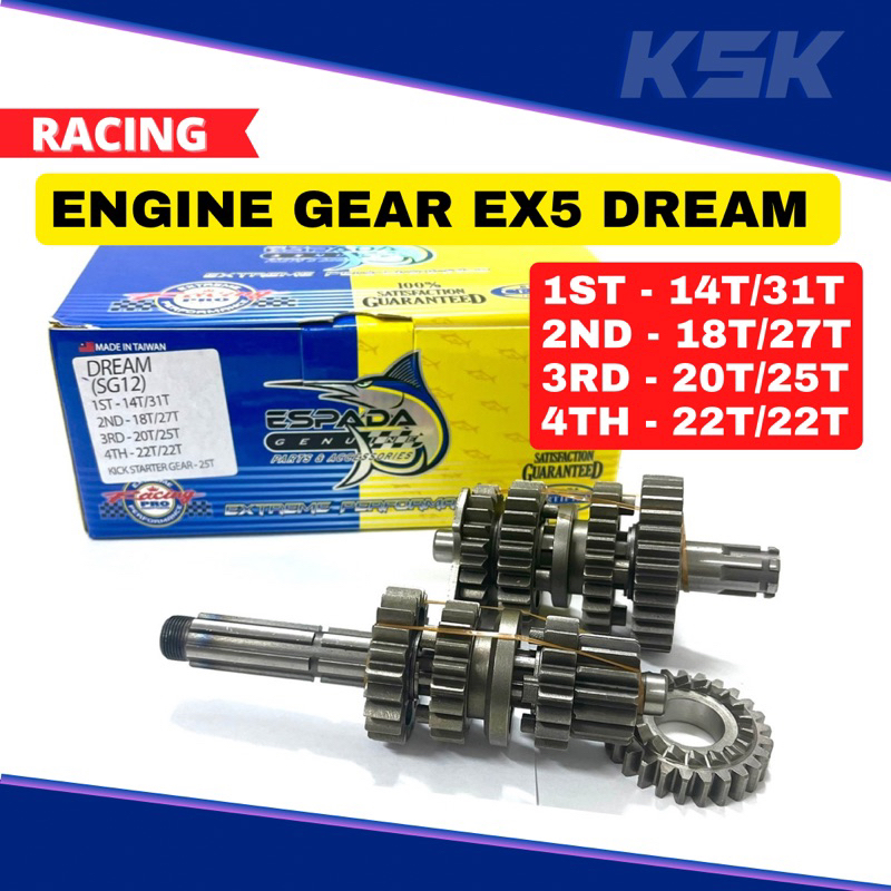 Racing Engine Gear Ex5 Dream/GearBox Racing Dream(ESPADA)(Gear Racing Complete Set EX5)(Gear 1/2 ...