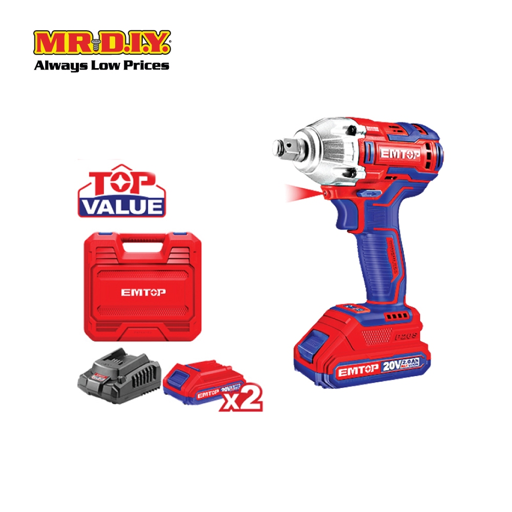 EMTOP Lithium-Ion Impact Wrench ECDLIW2038-3 | Shopee Malaysia