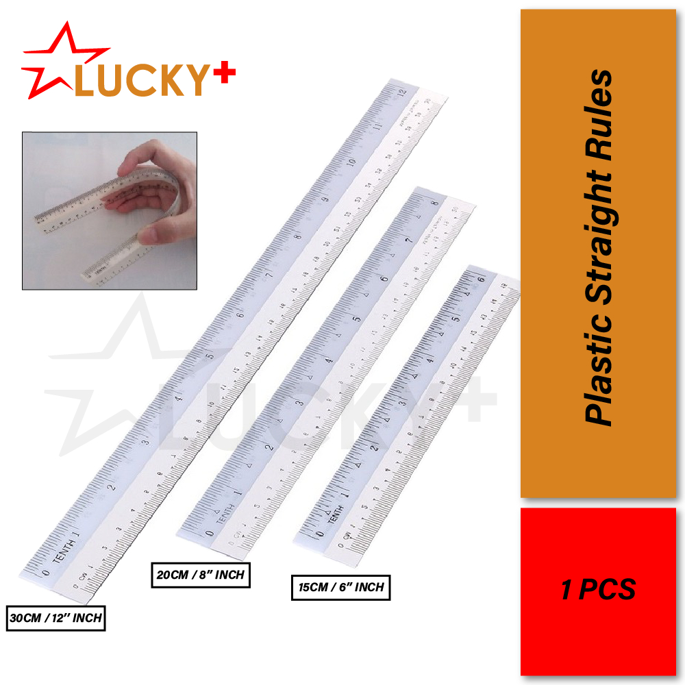 Plastic Straight Ruler(15CM/20CM/30CM)(1pcs)/Pembaris Plastik/PVC Student Ruler/Pembaris Sekolah ...