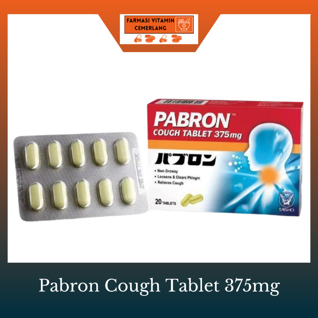 Pabron Cough Tablet 375mg 1 Box (20's Tablet) - EXP 12/2026 | Shopee ...